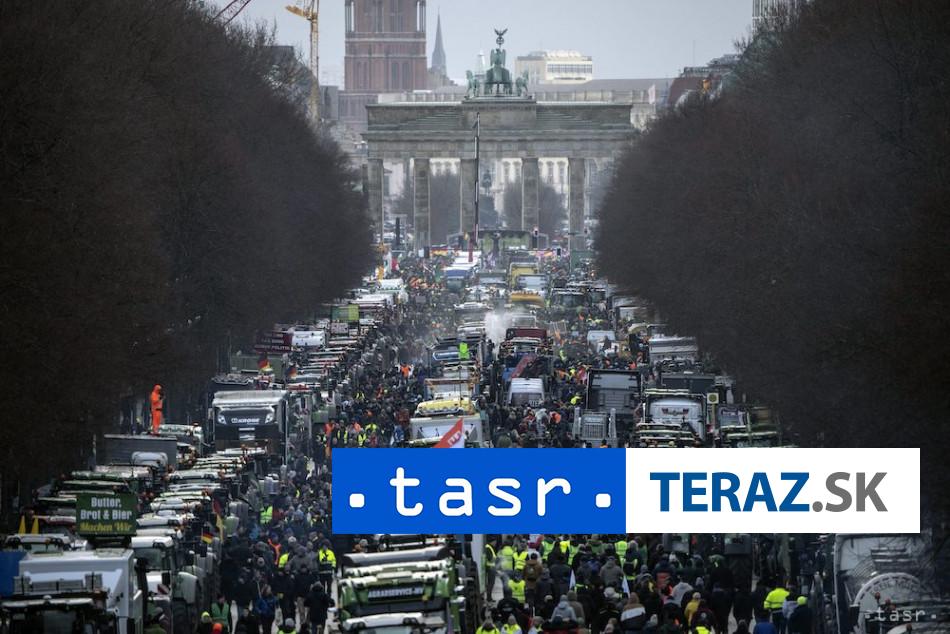 V Nemecku pokračovali protesty farmárov aj klimatických aktivistov